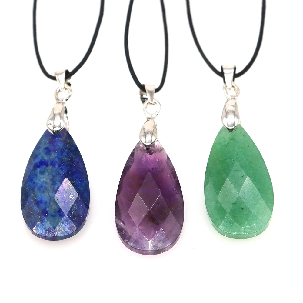Exquisite-Water-Drop-Stone-Pendant-Necklace-Natural-Healing-Crystal ...