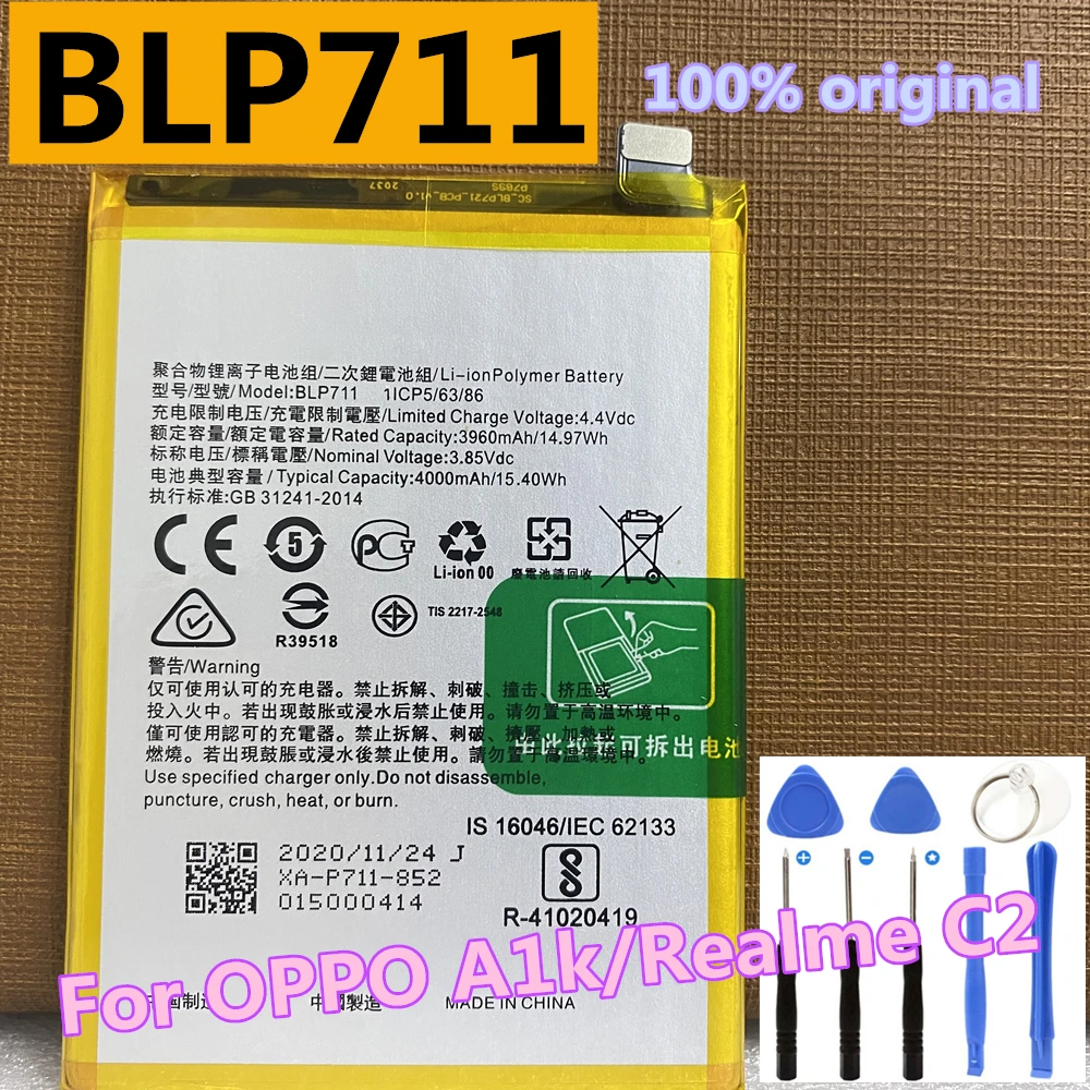 BLP711-batterie-4000mAh-pour-smartphone-Oppo-A1k-Realme-C2-Original ...