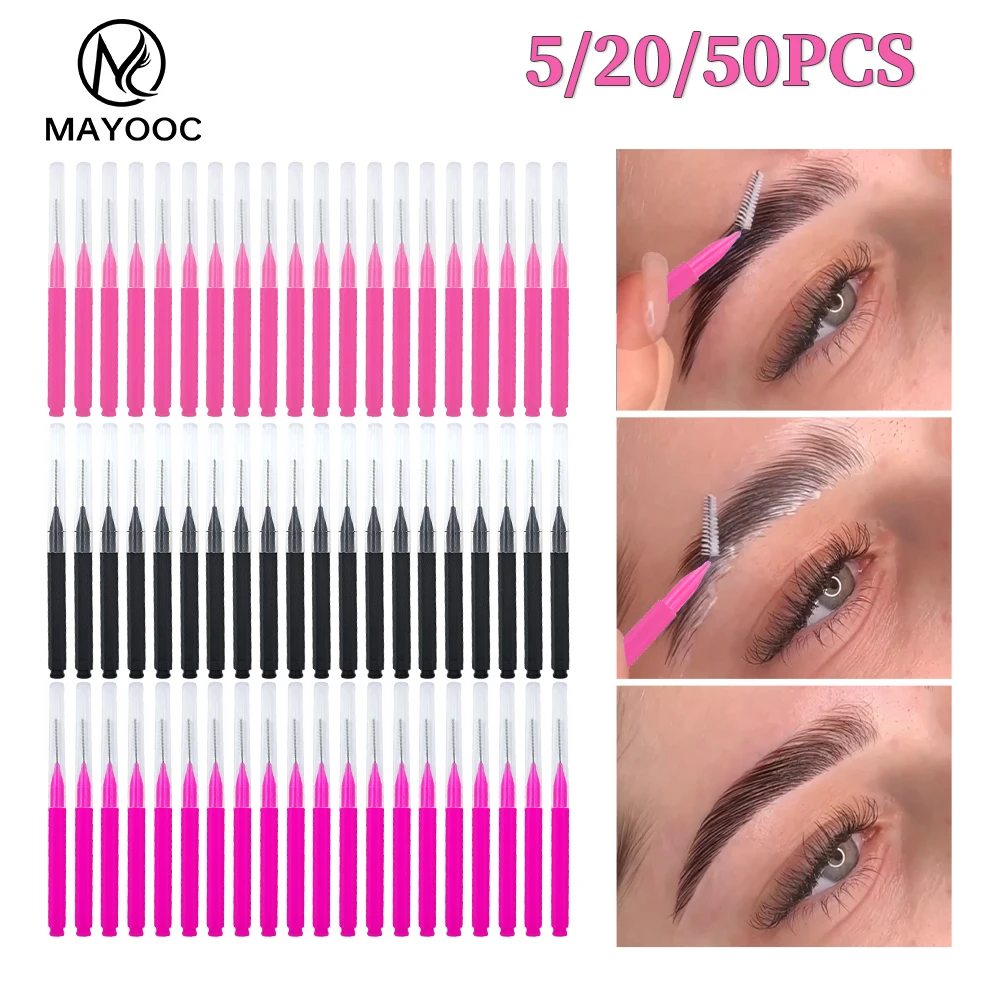 5-10-50PCS-Mini-Eyebrow-Brush-Brow-Perm-Brush-Disposable-Brow-Lifting ...