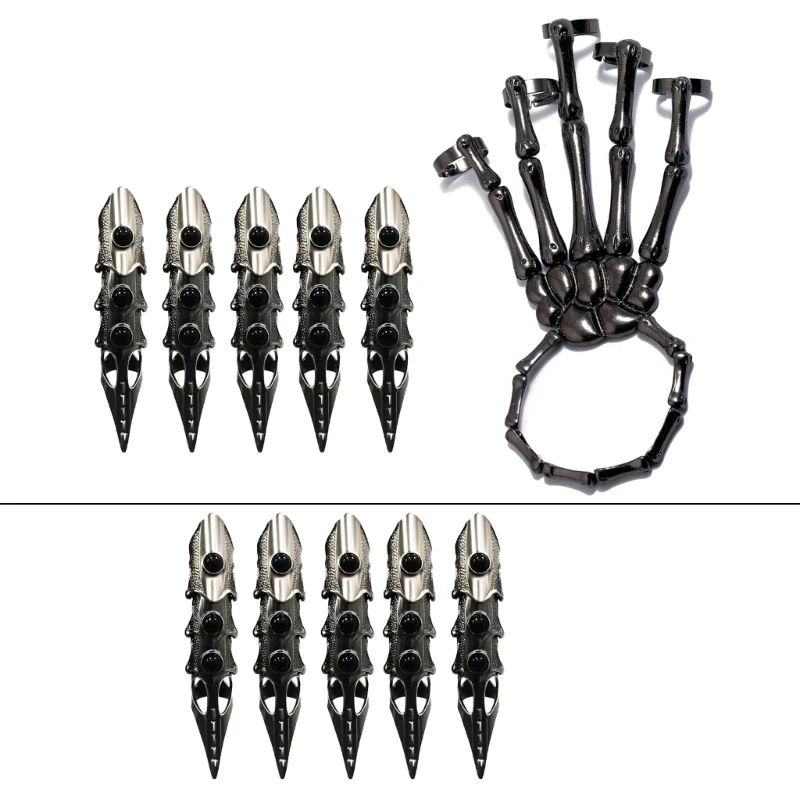 Delicate-Bionic-Hand-Glove-Intricate-Metal-Finger-Claw-Skeleton-Full ...