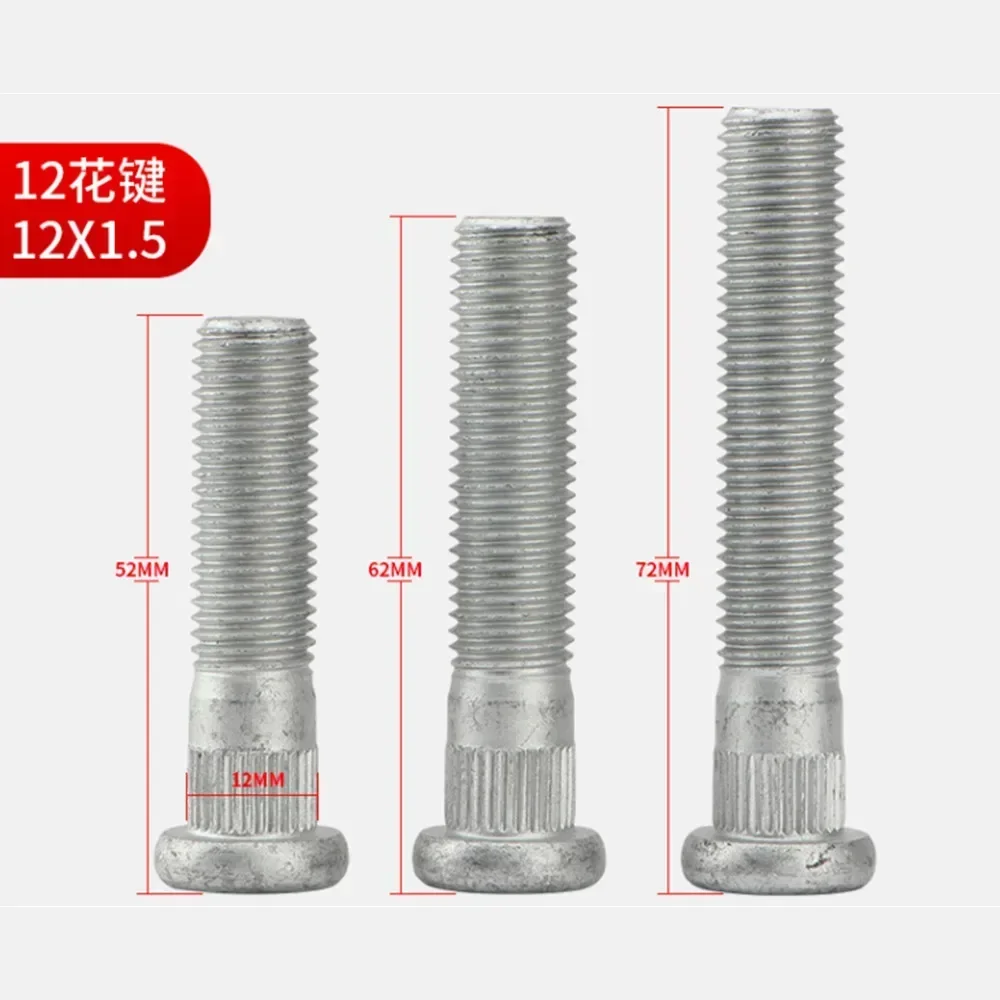 1pc Extra Long Wheel Lug Studs Hub Spline Bolt Screws M12x1.5 Knurled ...