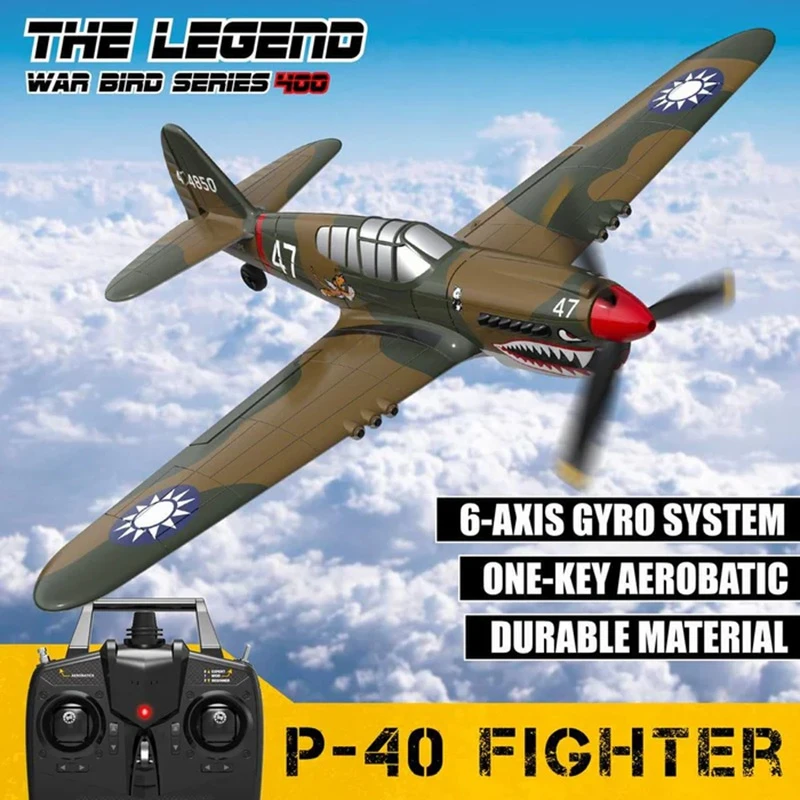 Volantexrc 400mm P40 Warhawk Radio Controlled RC Airplane with Xpilot Stabilizer 761 13 RTF ...