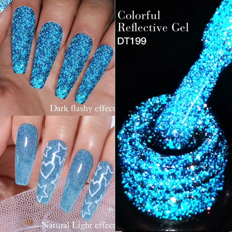 MEET-ACROSS-7ml-Colorful-Reflective-Glitter-Gel-Nail-Polish-Color ...
