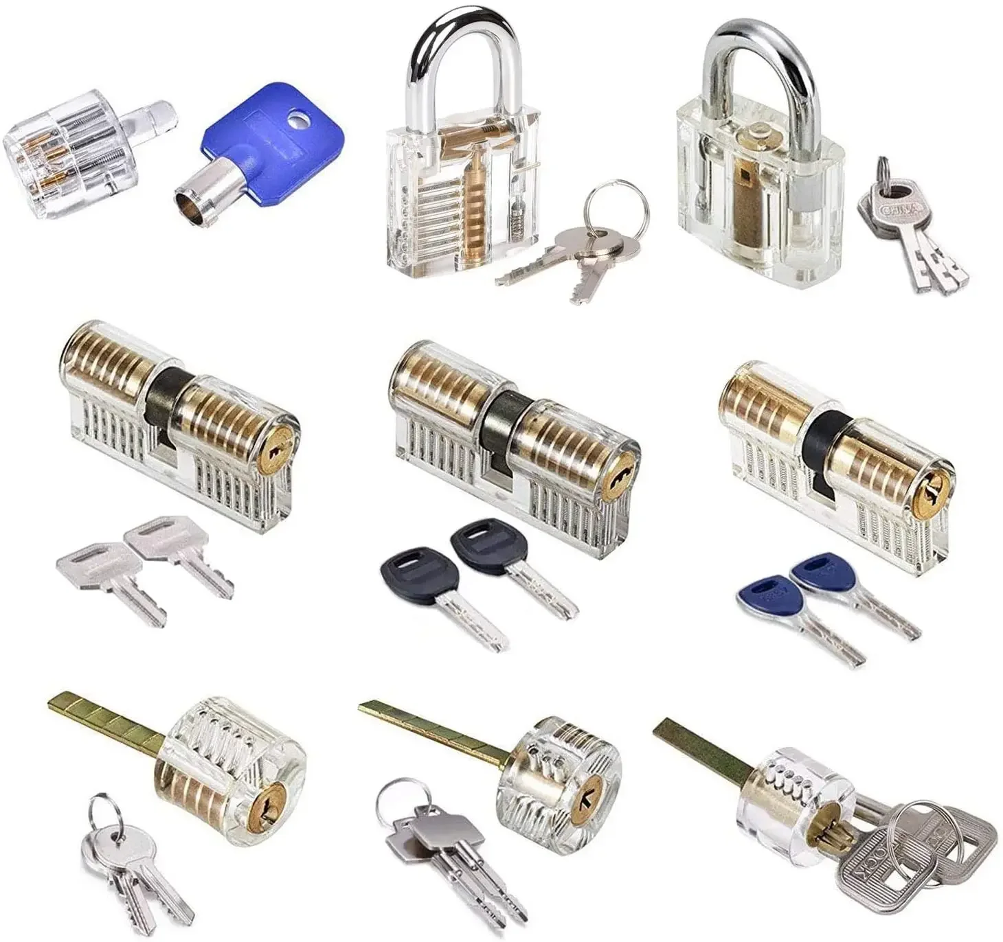 9-different-styles-of-transparent-locks-can-be-used-for-practice-and ...