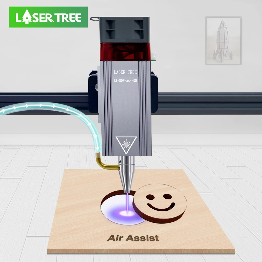 LASER TREE 80W TTL Laser Module with Air Assist Laser Head for CNC ...