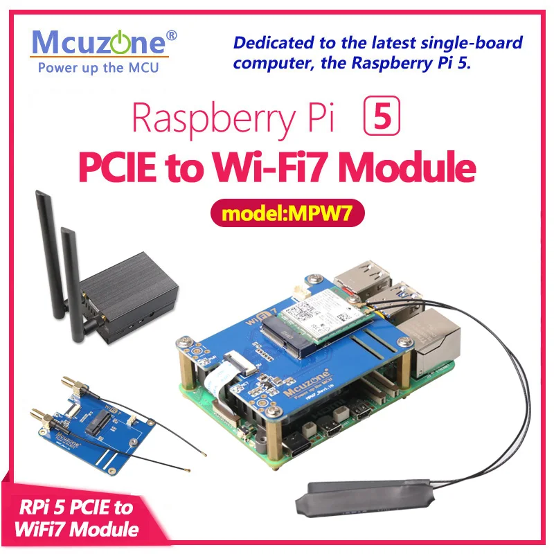 MPW7-Raspberry-Pi-5-PCIE-to-M-2-E-key-WiFi7-Module-BE200-support-google ...