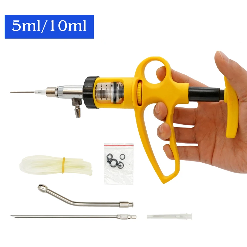 5ml-10ml-Veterinary-Drench-Gun-Animal-Continuous-Syringe-Injector ...