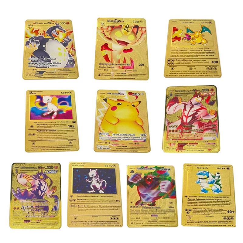 Pokemon Metal French Pikachu Charizard Vmax V Hp Pv Anime Collection ...