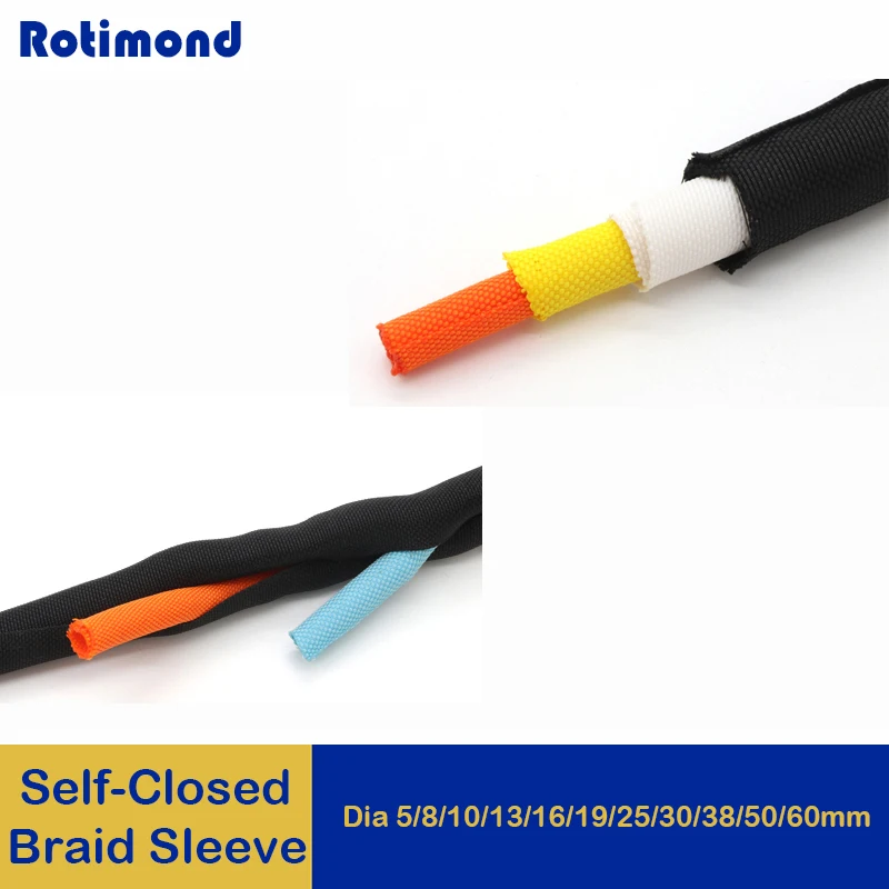 1-3-5m-Cable-Sleeve-Adhesive-Grommet-16mm-100mm-Nylon-Braided-Flexible ...