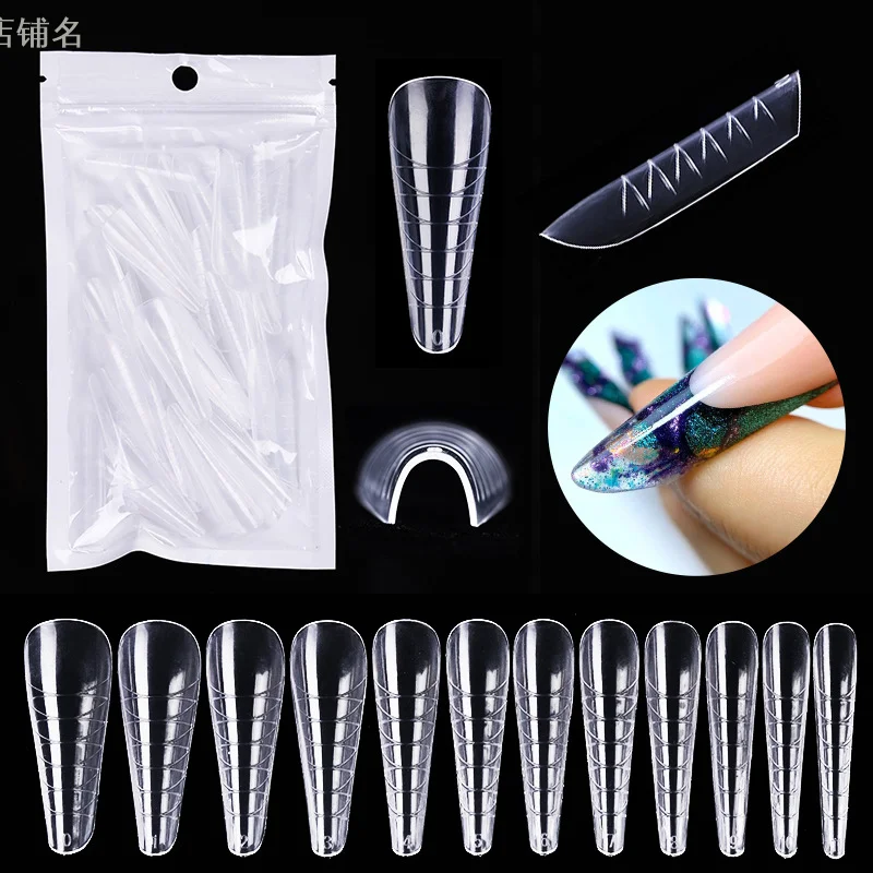 60Pcs-bag-Nail-Dual-Form-False-Tips-Extension-For-Tips-Building-Nail ...
