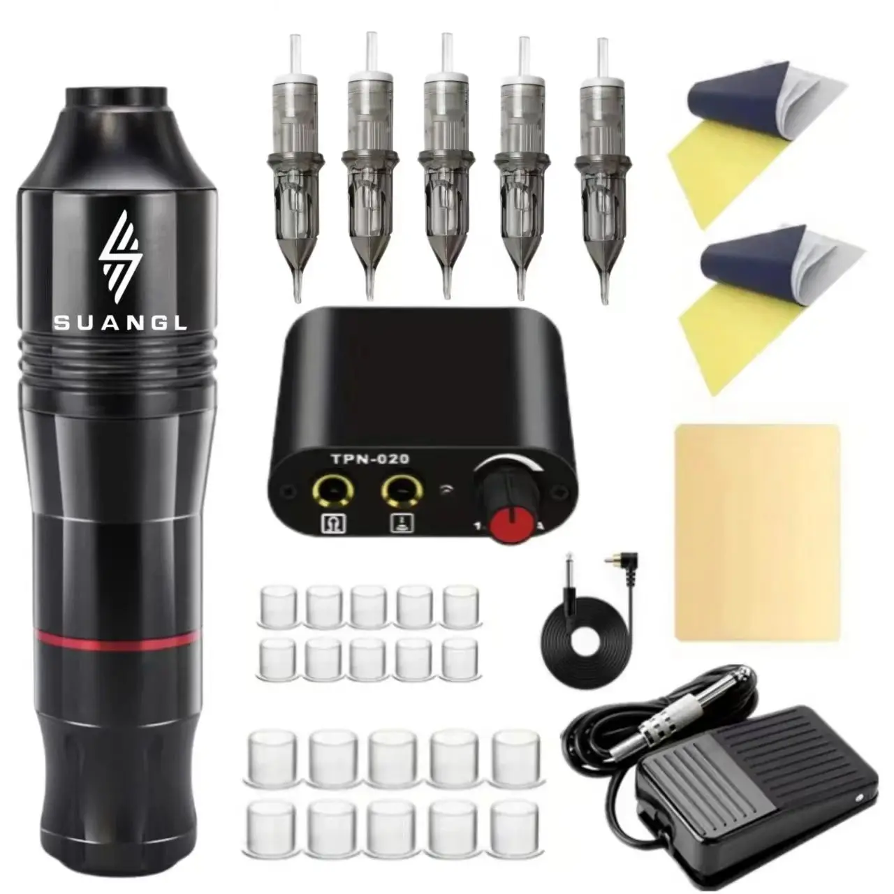 Complete-Tattoo-Set-Tattoo-Pen-Tattoo-Needle-Power-Supply-Transfer ...