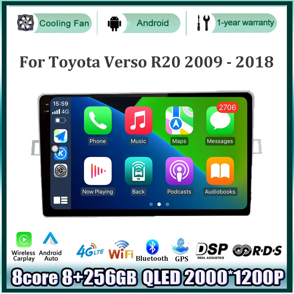 Android-14-For-Toyota-Verso-R20-2009-2018-Wireless-CarPlay-GPS ...