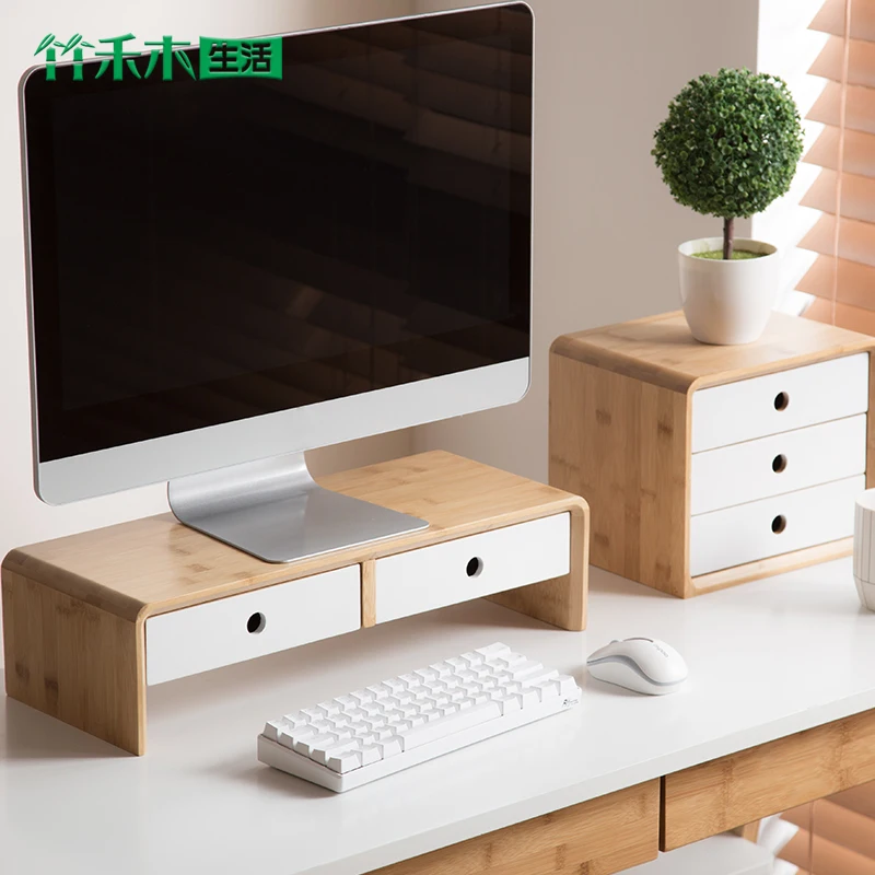 Computer-Riser-Display-Desktop-Drawer-Storage-Box-Desk-Shelf-Notebook ...