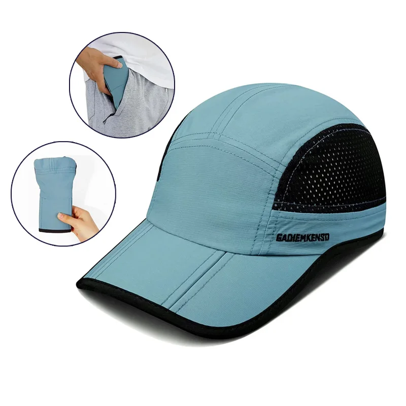 GADIEMKENSD-Folding-Running-Man-Hat-Visors-Sport-Cap-Summer-Mesh-Quick ...