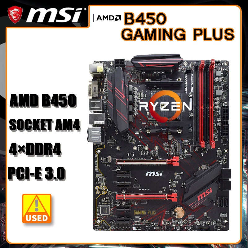 B450 Placa-mãe Para Ryzen 5 5600g Cpus Msi B450 Gaming Plus Am4 Ddr4 ...