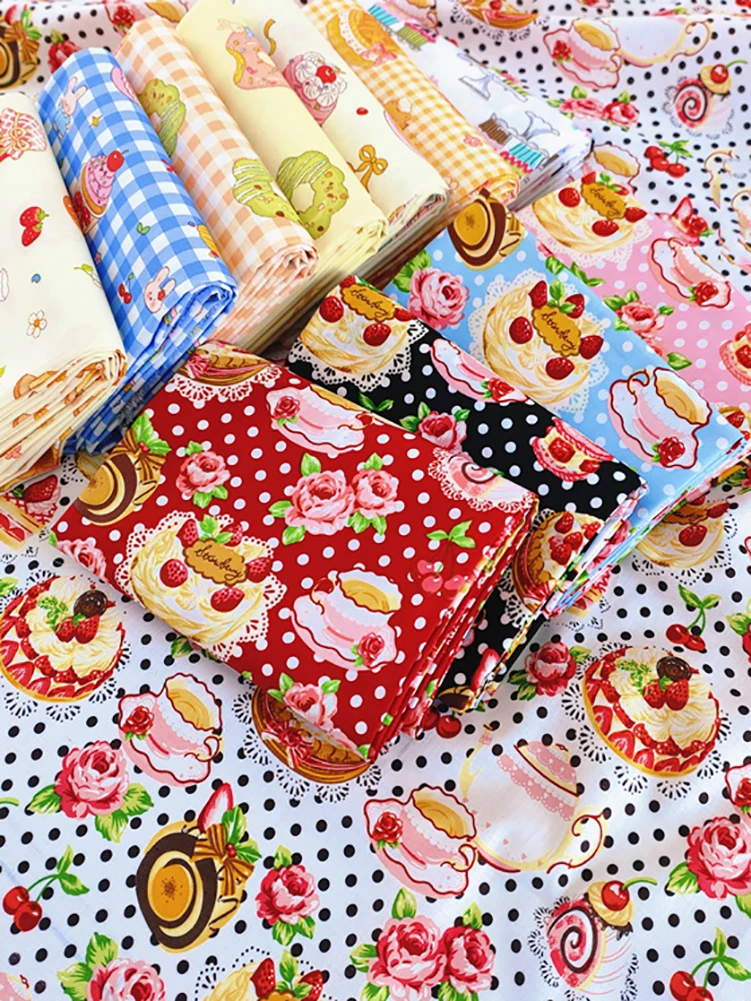 Pure Cotton Dessert Cake Fabric Pastry Arrangement Background for ...
