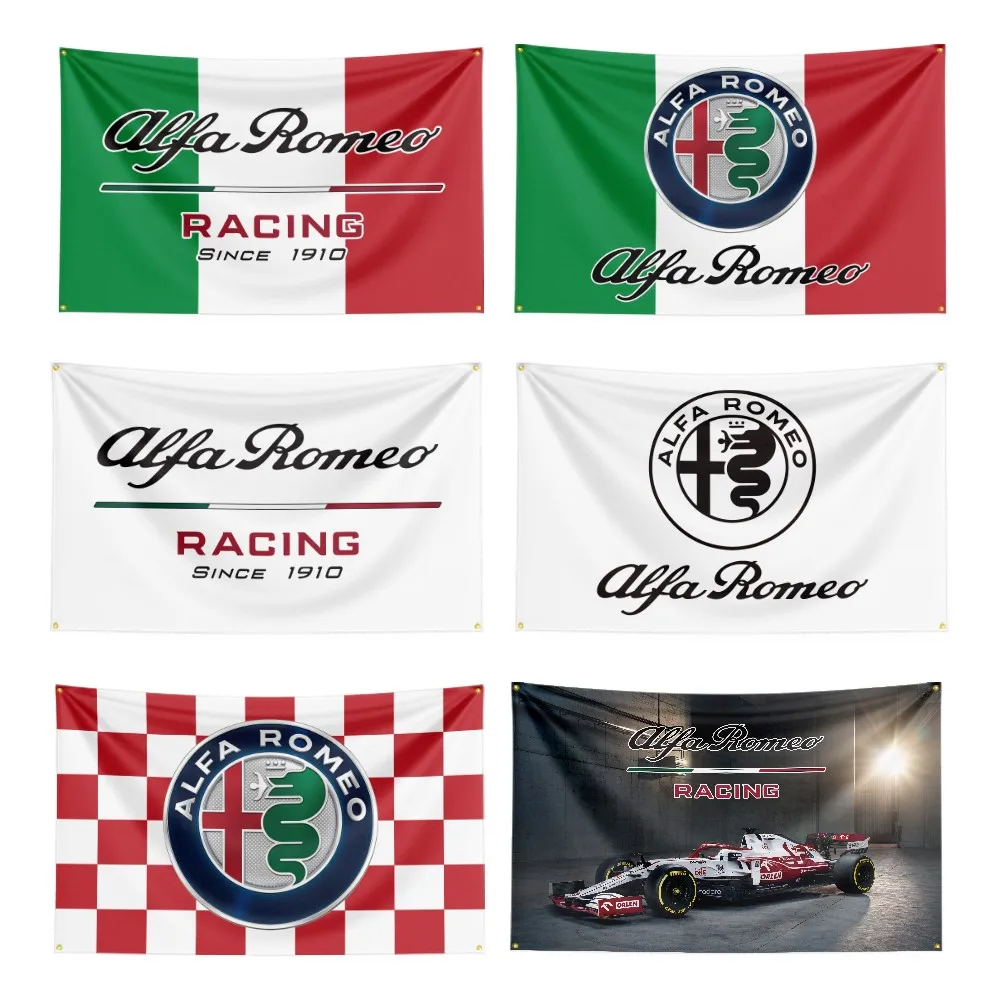 Italien-Alfa-Romeo-Renn-flagge-Polyester-Digitaldruck-F1-Car-Club-Team ...