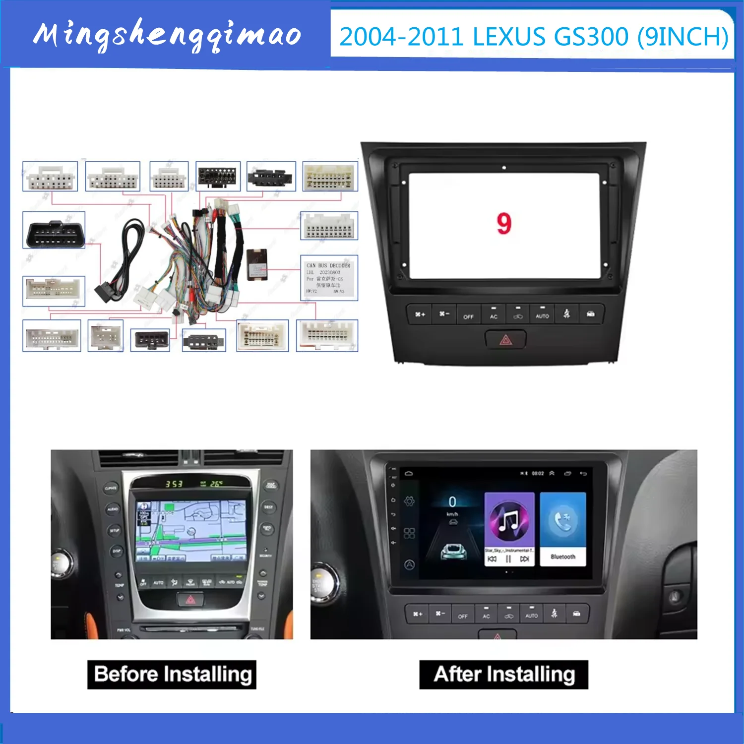 Car-Radio-Frame-Video-Panel-Stereo-For-Lexus-GS300-350-400-430-450-460 ...