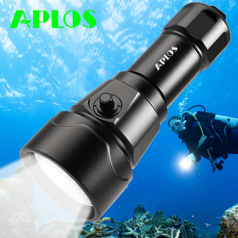 APKubAP51 3500 lumens lampe de poche de plongée sous-marine 4 Cree XM-L2 haute luminosité LED ...