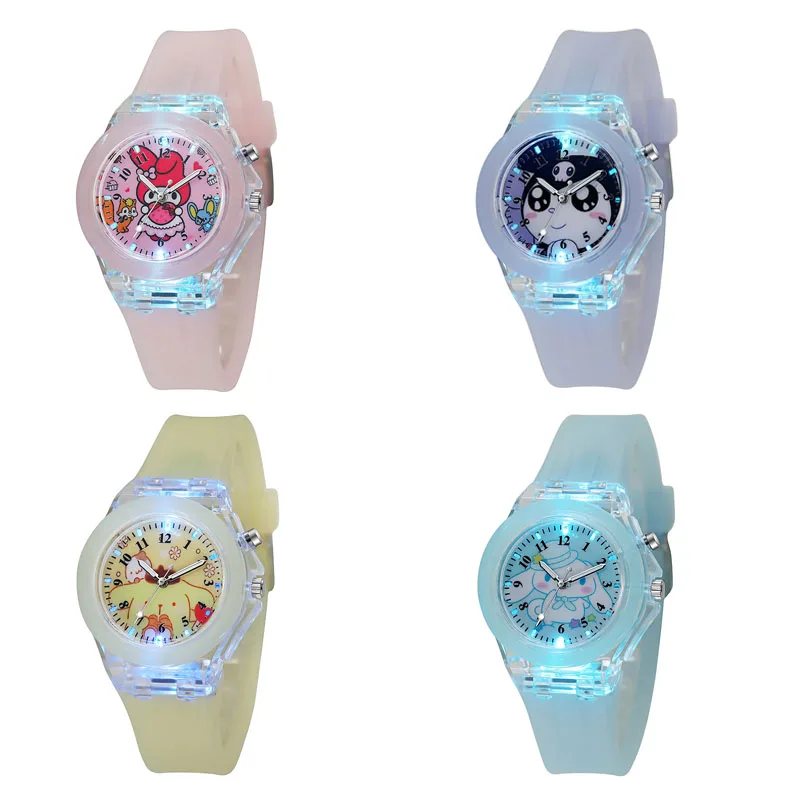 Sanrio-Hello-Kitty-Watch-Cartoon-My-Melody-Kuromi-Colorful-Luminous ...