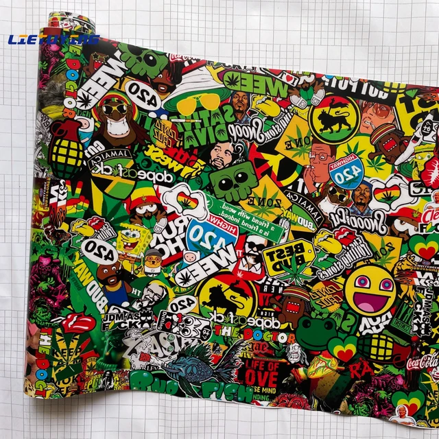 Cartoon Graffiti Vinyl Film Self-Adhesive Car Sticker Packaging Foil ...