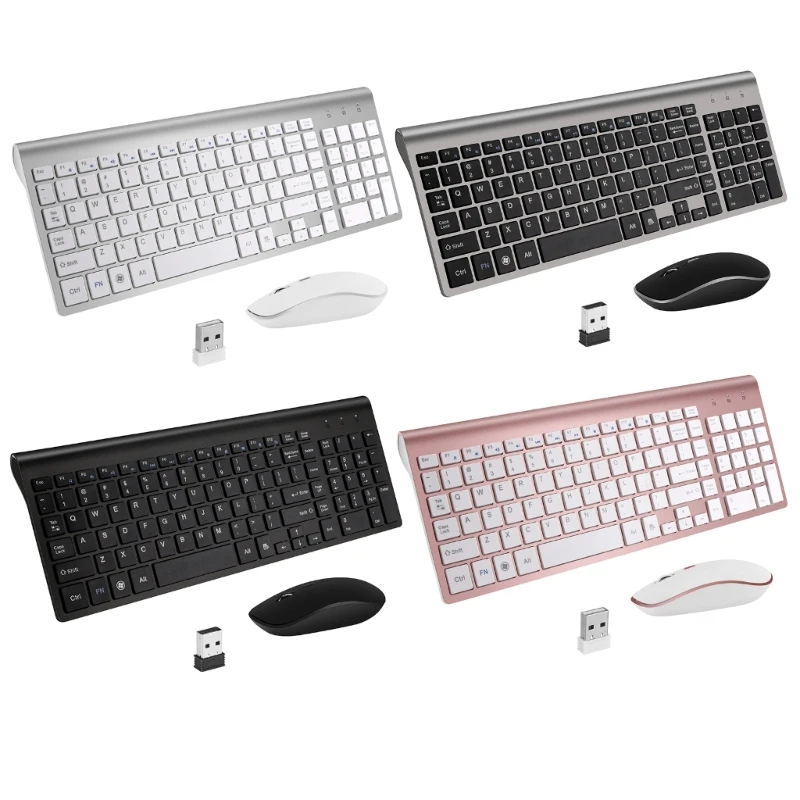 Rechargeable-Wireless-Keyboards-Mouse-Thin-Quiet-USB-Keyboards-and ...