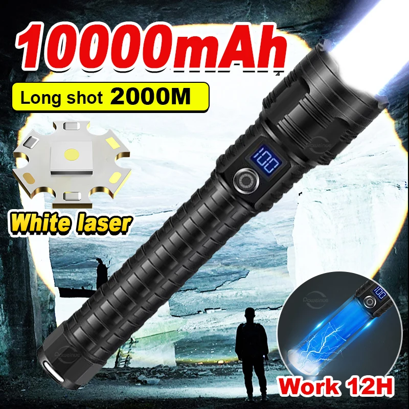 10000mAh-High-Power-LED-Flashlights-Type-C-Rechargeable-LED-Torch-5000M ...