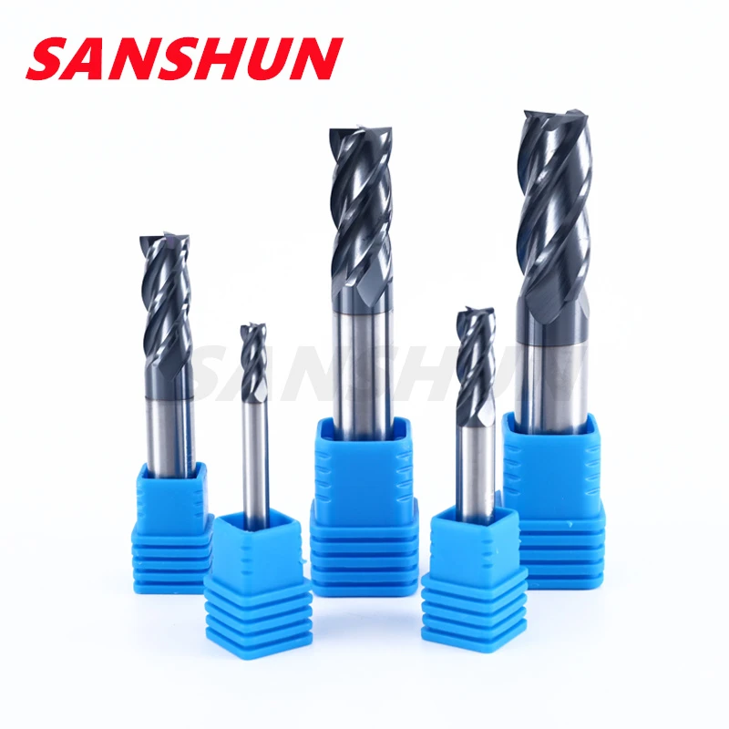 HRC55tungsten steel alloy milling cutter 4 edge end milling cutter ...