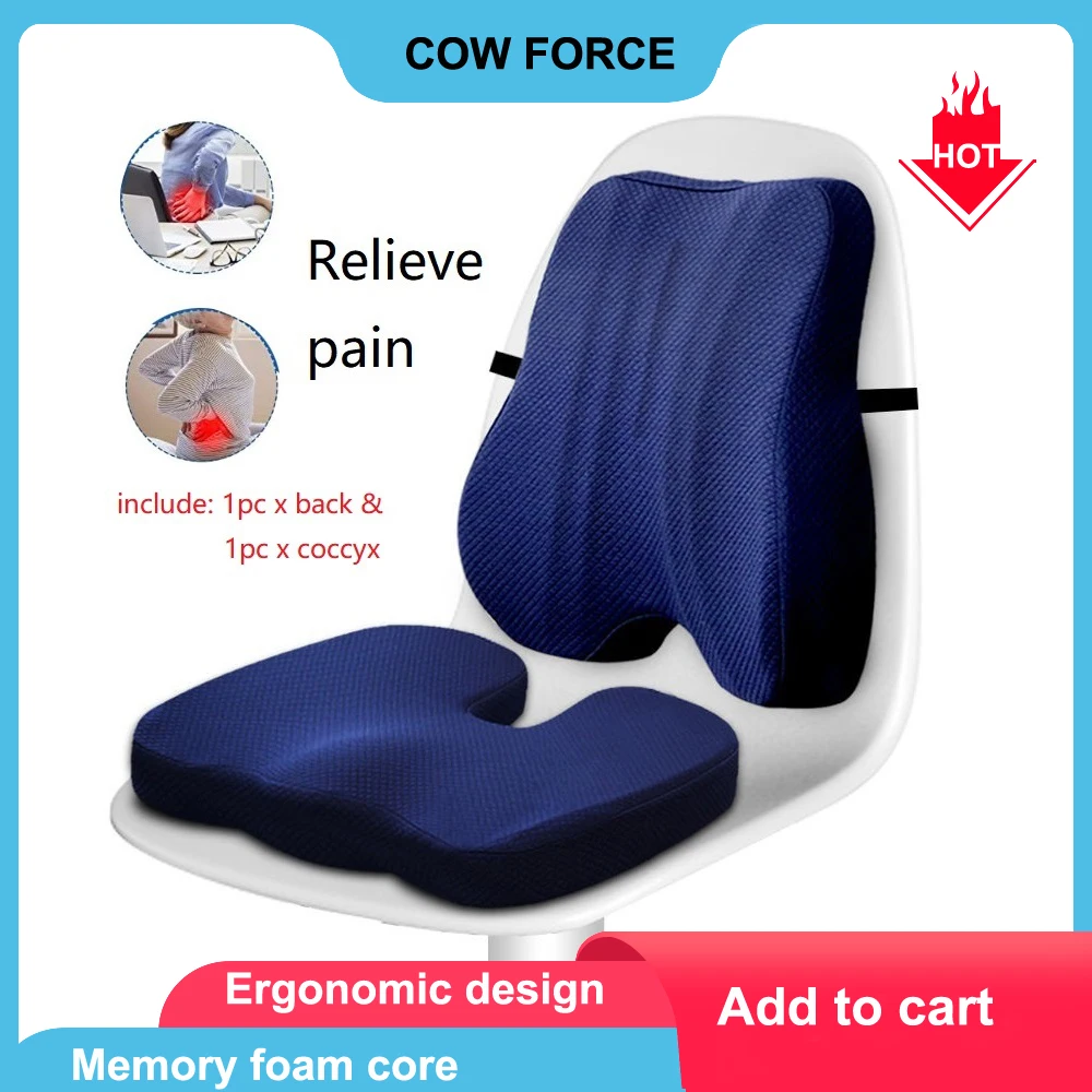 Office-Chair-Lumbar-Pillow-Backrest-Cushion-Plaid-Memory-Foam-Pillow ...