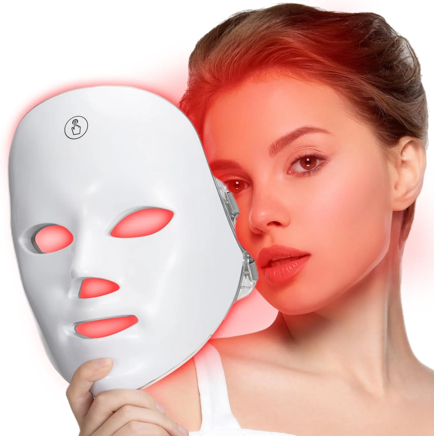 Rechargeable Facial LED Mask 7 Colors LED Photon Therapy Beauty Mask ...