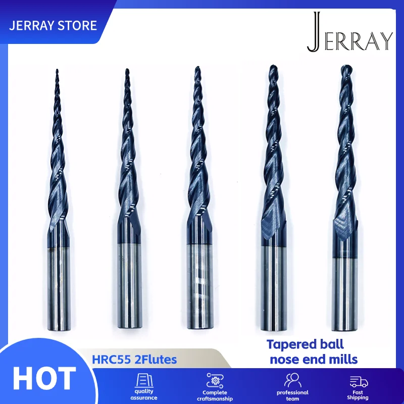 D3-175-4-6-8mm-HRC55-2Flute-Tungsten-solid-carbide-Tapered-Ball-Nose ...
