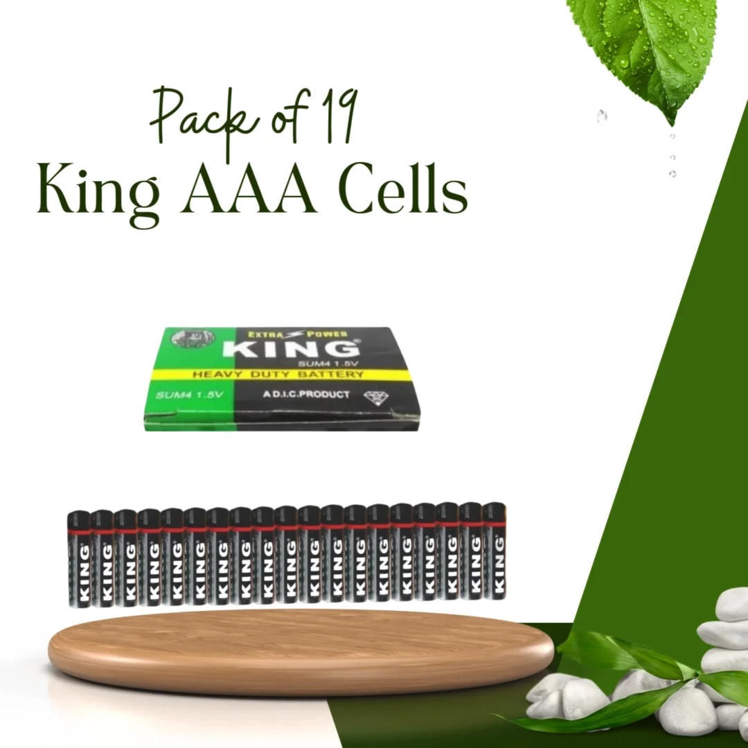 Pack of 19 King AAA 1.5V Heavy Duty Cells - Battery Cell for Remote ...