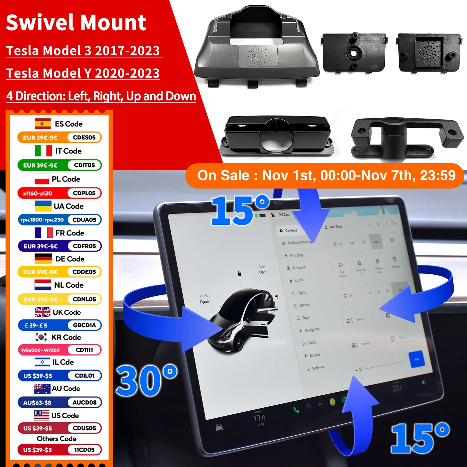 Model-Y-swivel-Mount-for-Tesla-Model-3-highland-Tilt-Screen-Rotating ...