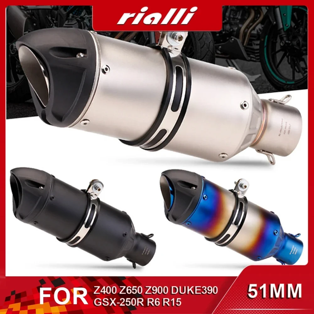 51mm-Universal-Motorcycle-Exhaust-Pipe-Modified-Muffler-Silencer-With ...