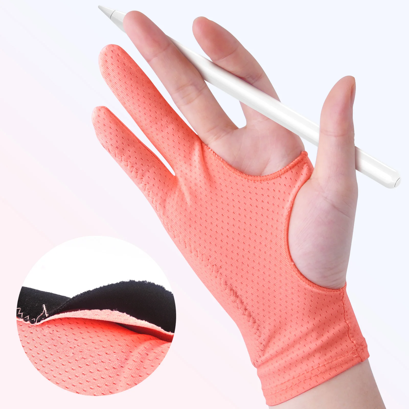1pc Artist Drawing Glove For Any Graphics Drawing Table 2 Finger Anti ...
