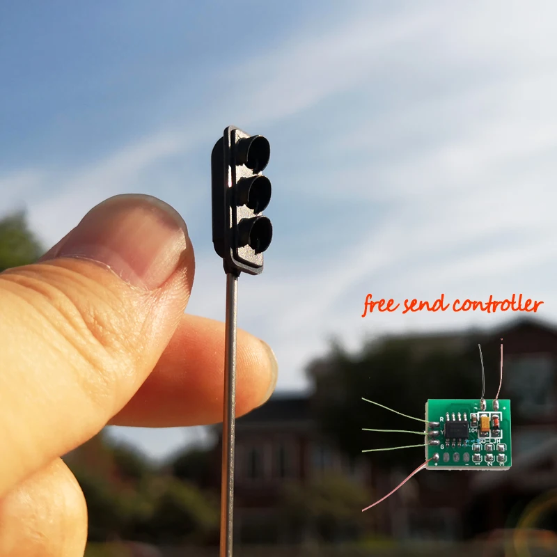 2PCS-HO-Scale-Model-Traffic-Lights-Operating-Pole-Mount-Overhead ...