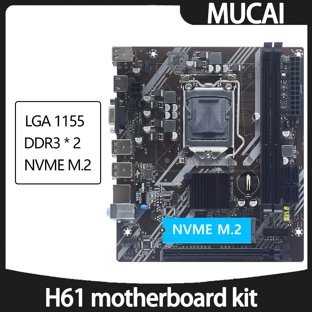MUCAI-H61-scheda-madre-LGA-1155-Kit-compatibile-con-Intel-Core-cpu-2a-e ...
