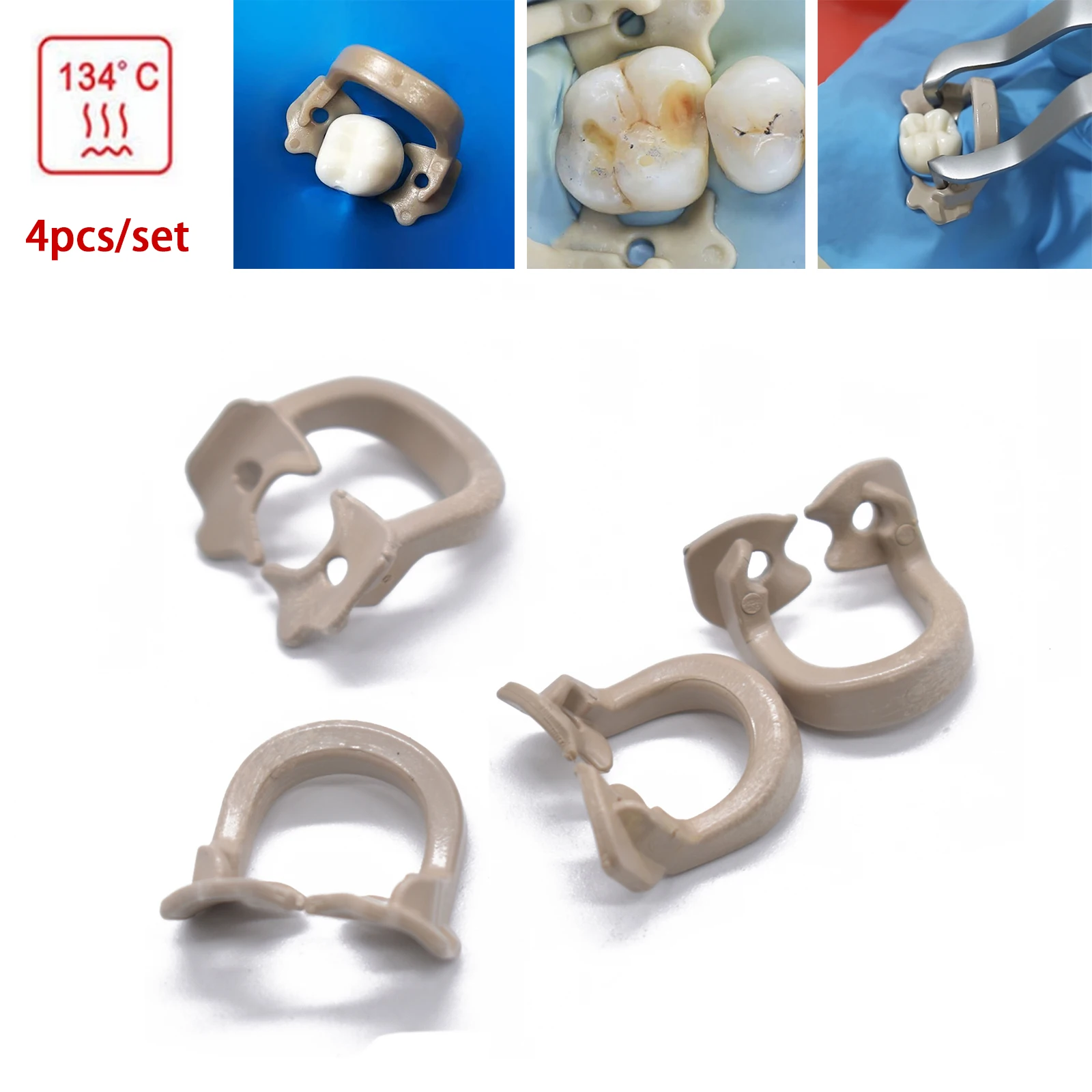 Juego de 4 clips para dique dental, abrazaderas de resina para barrera ...