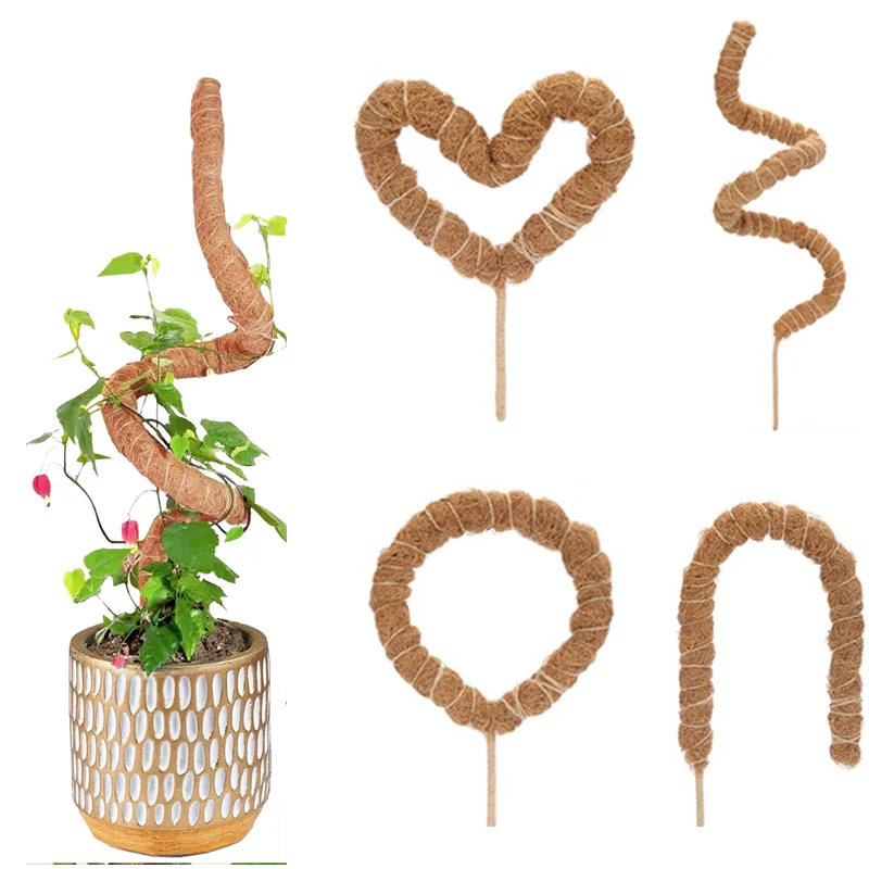 Bendable Plant Sticks Coconut Brown Silk Moss Pole Support Plant Stakes ...