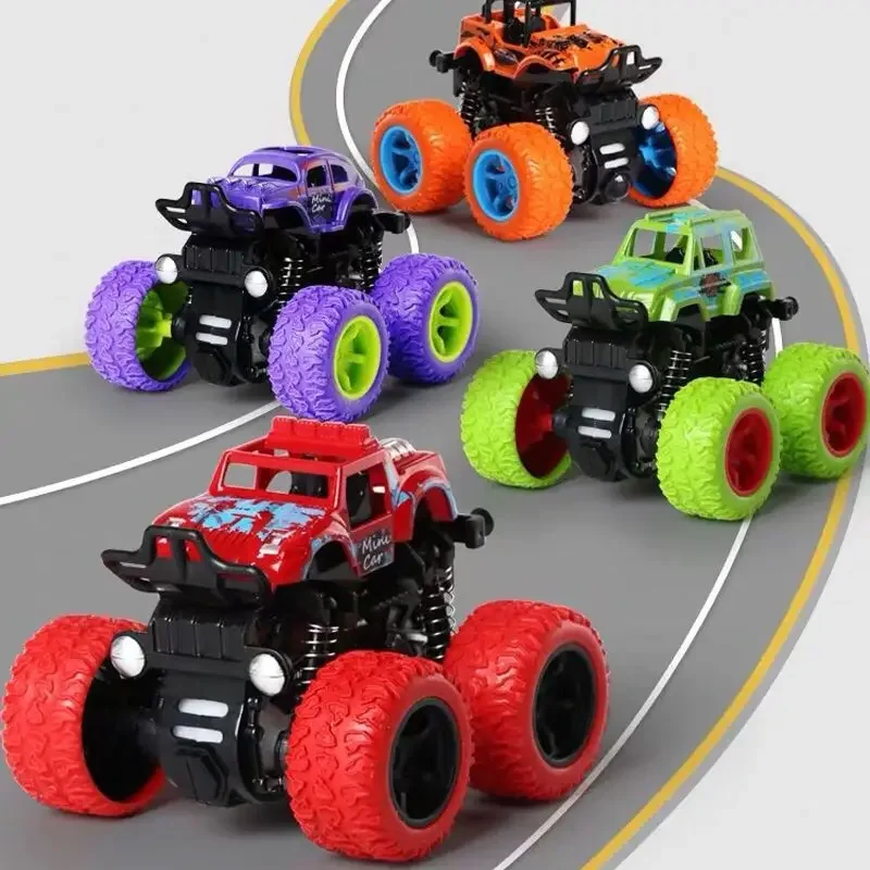 Toys Cars Four-wheel Drive Off-road Vehicle Stunt Dump Cars Double-Side ...