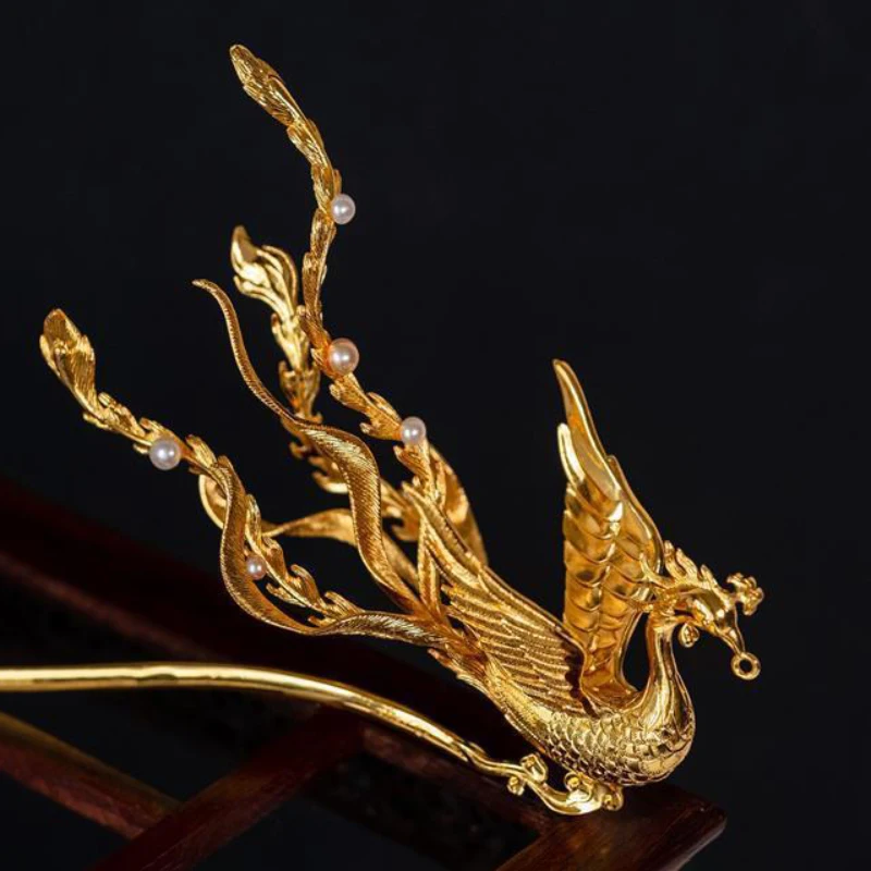 Original-design-Three-dimensional-ancient-gold-craft-Luxury-Phoenix ...