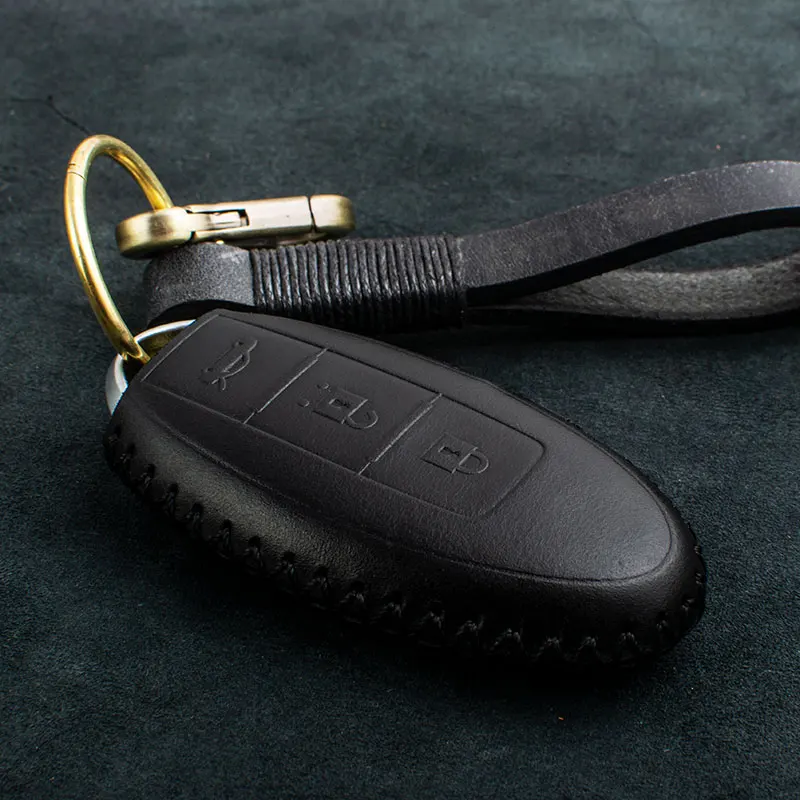 1 Pcs Genuine Leather Fob Cover Key Cases For Nissan Versa Maxima ...