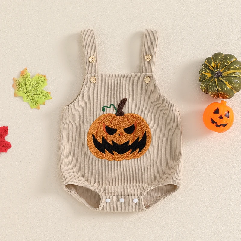 FOCUSNORM-Mono-de-pana-sin-mangas-con-bordado-de-calabaza-para-ni-os-y ...