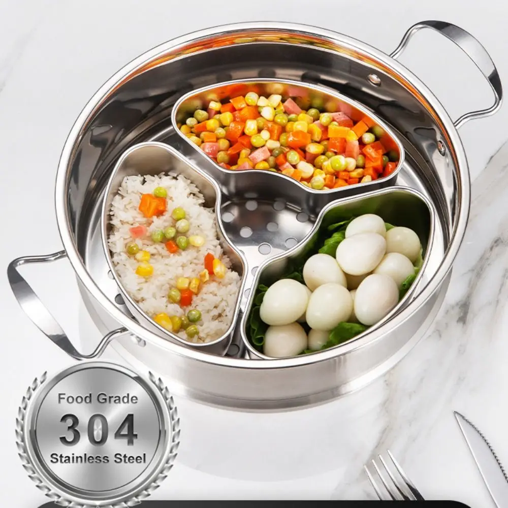 Stainless-Steel-Steaming-Plate-Fan-Shaped-Divided-Steaming-Plate ...