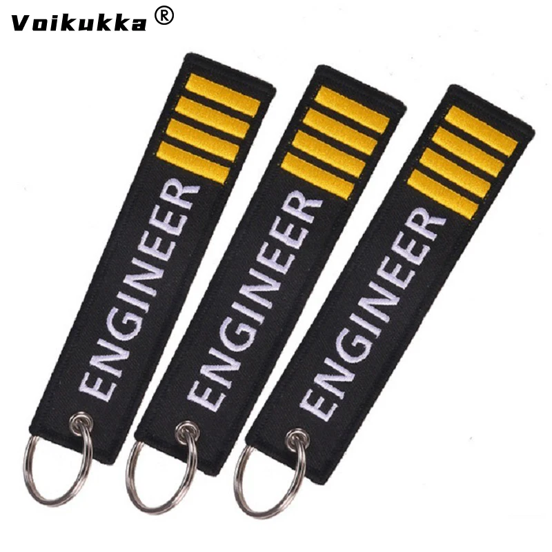 Voikukka-Jewelry-Text-Embroidery-Engineer-Pilot-Four-Bars-Keychain ...