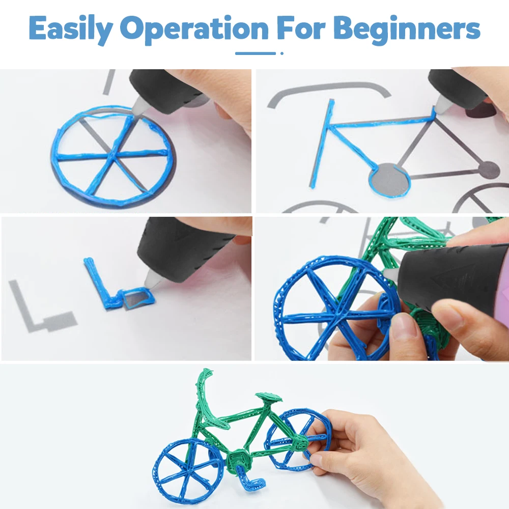 Stylo imprimante 3D,Purple-50M-No adapter--Ensemble de stylos ...