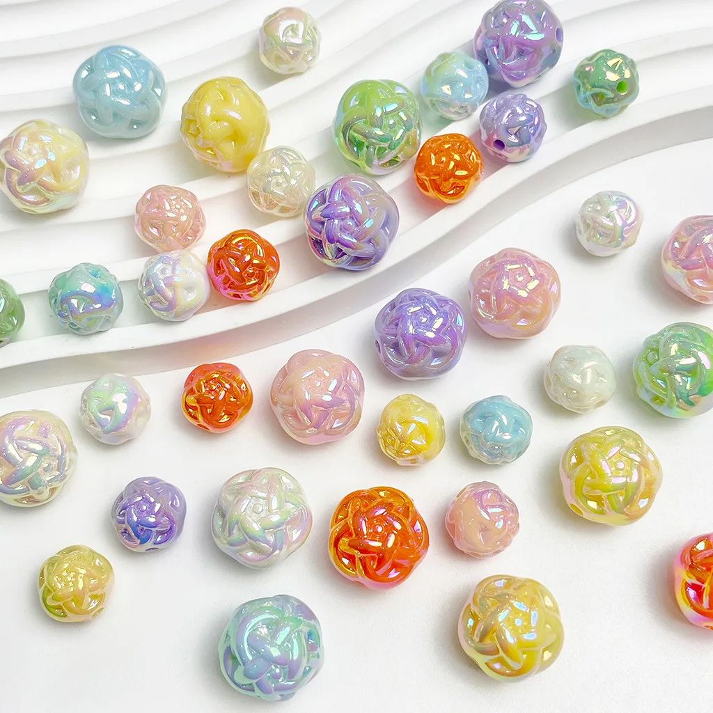 Solid-color-DIY-bracelet-beading-material-straight-hole-bead-five ...