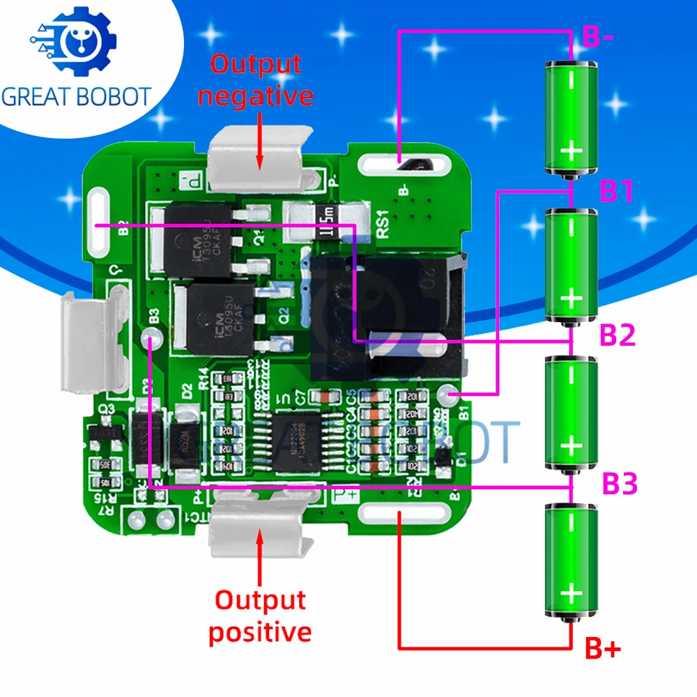 1~10PCS 4S 14.4V/16.8V four-string lithium battery protection board ...
