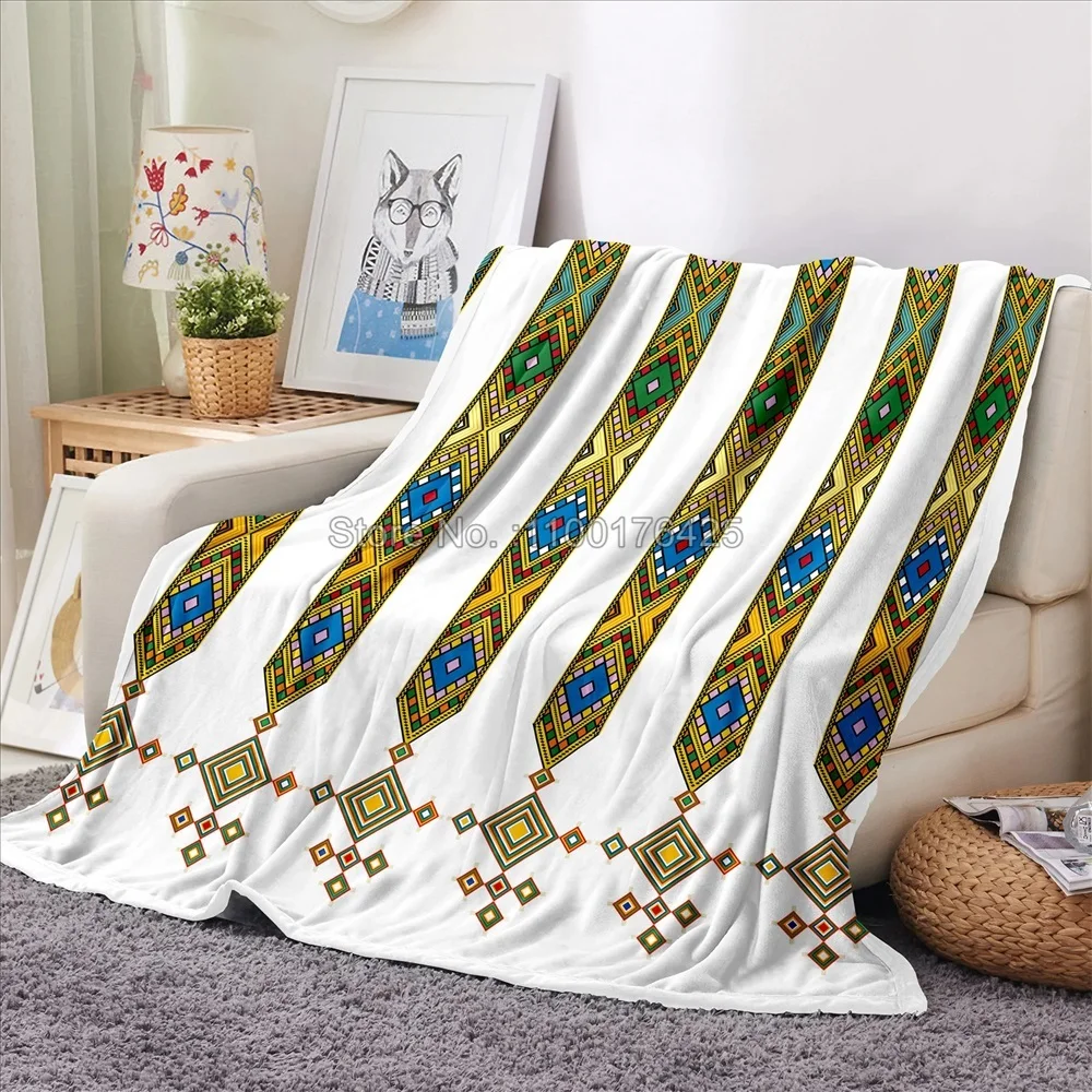 Wihte-Africa-Ethiopian-Art-Empire-Abyssinia-Soft-Warm-Polyester-Throw ...