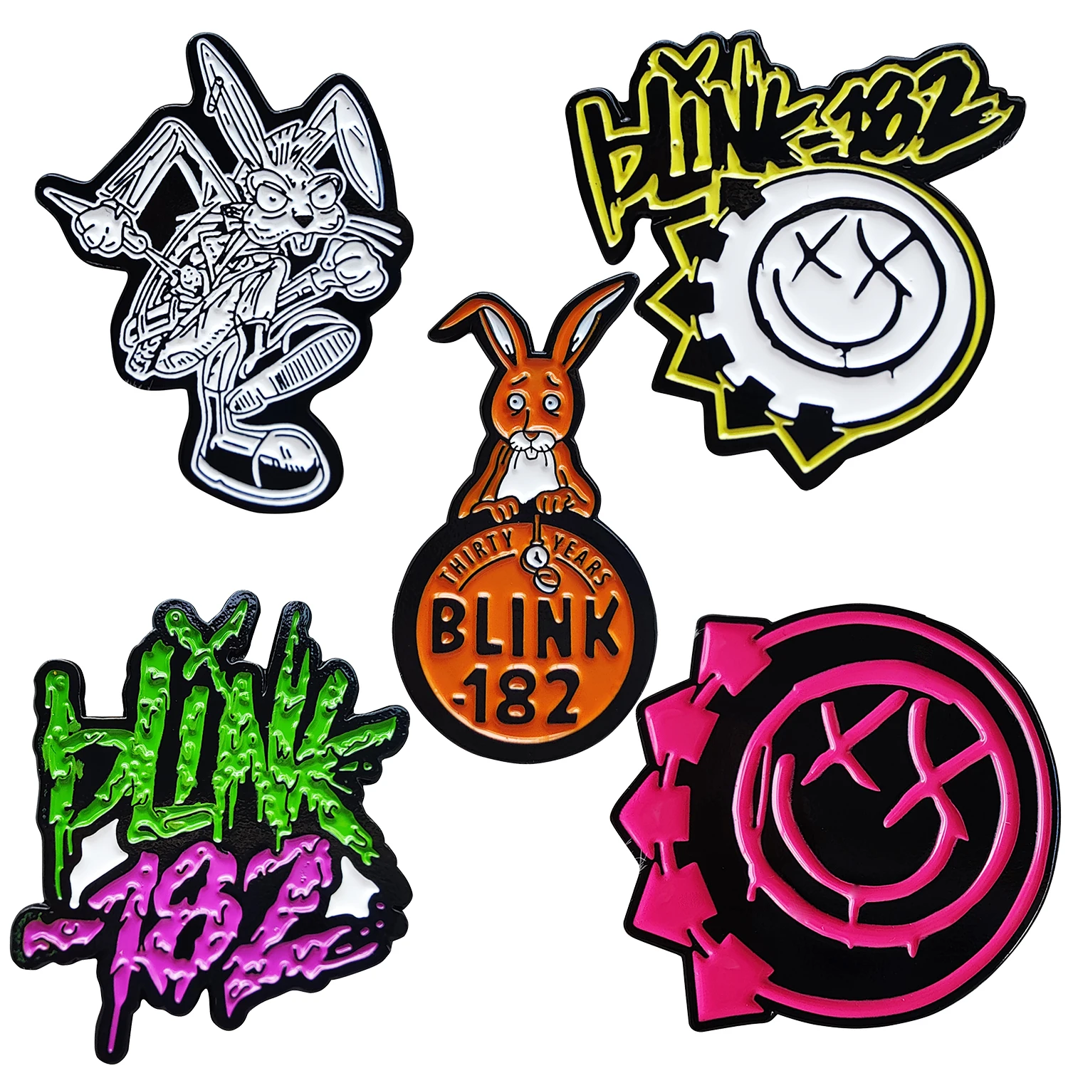 Rock-Band-Blink-Rabbit-Bunny-Enamel-Pin-Lapel-Brooch-Metal-Brooches-Bag ...
